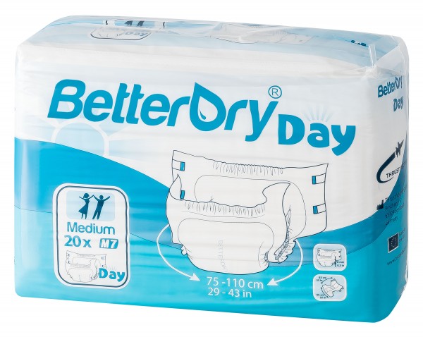 BetterDry Adult Incontinence Diapers with Plastic Backing